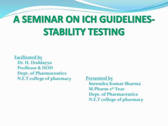 Stability testing protocols | PPTX