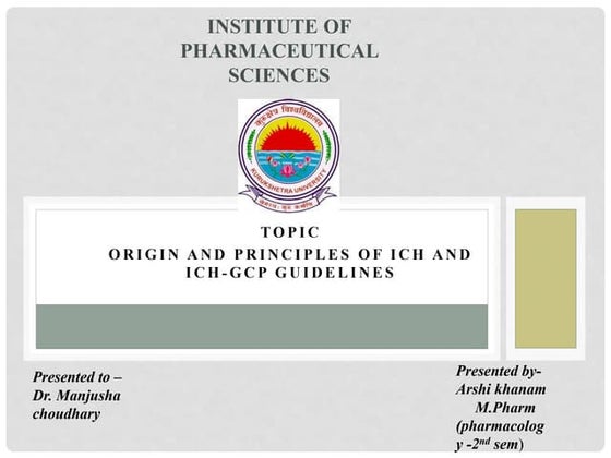 ICH-GCP Guidelines | PPT