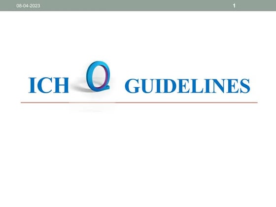 Ich guidelines Q1A(R2) | PPTX | Pharmaceutical Industry | Industries
