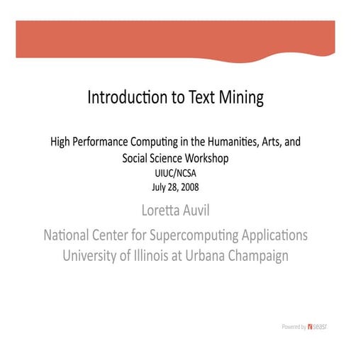 ICHASS Workshop Text Mining | PPT