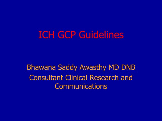 Good Clinical Practice (GCP) . | PPTX