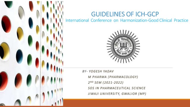ICH-GCP Guidelines | PPTX