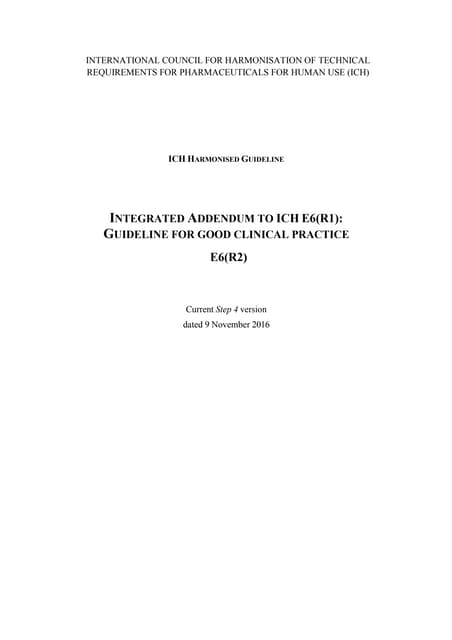 Brief Introduction to ICH E6 (R3) guidelines | PPTX