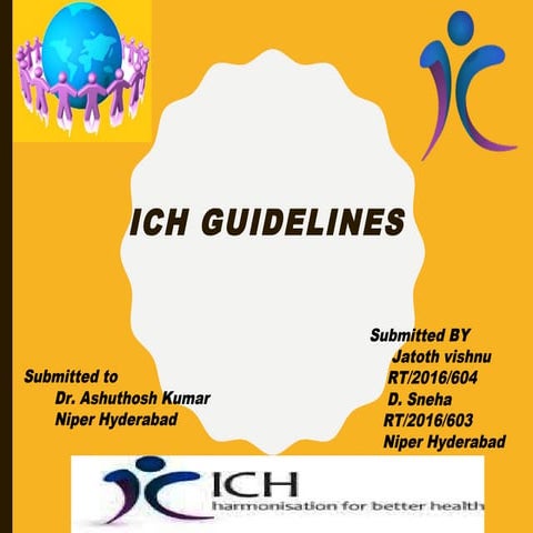 ICH AND ICH GUIDELINES | PPTX