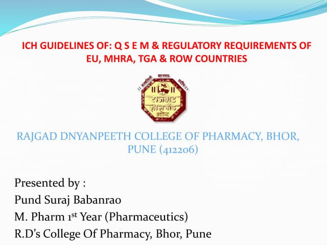 ICH QSEM Guidelines | PPTX