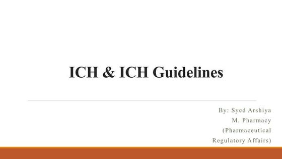 ICH Guideline For Herbal Drugs.pptx | Pharmaceutical Industry | Industries
