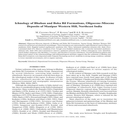 Ichnology of bhuban and boka bil formations, oligocene miocene by p ...