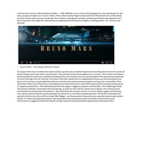 Bruno Mars - 24k Magic video analysis | DOCX