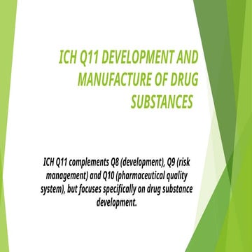 ICH Q11 Slide Summary | PPTX