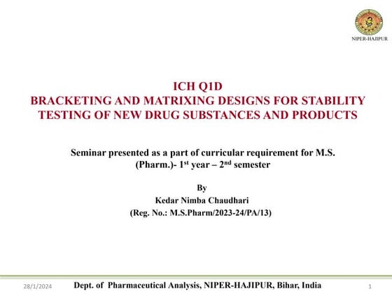 Bracketing and Matrixing Methods for Stability analysis | PPTX ...