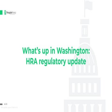 What's up in Washington: HRA regulatory update | PPT