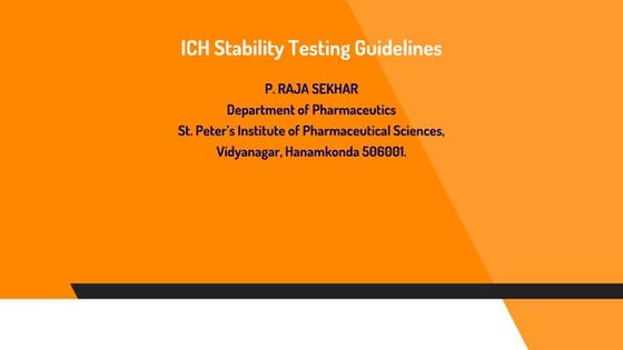 Ich guidelines Q1A(R2) | PPTX | Pharmaceutical Industry | Industries