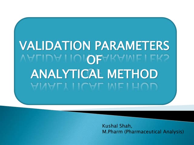 Method Validation - Limit of Detection, Quantitation limits and ...