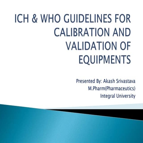 Ich & who guidelines for calibration and validation 22 | PPTX