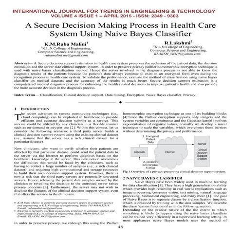 A Secure Decision Making Process in Health Care System Using Naive Bayes Classifier | PDF