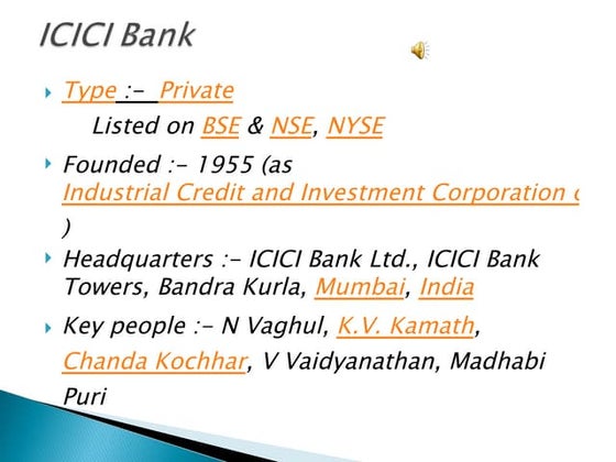 ICICI bank presentation | PPTX