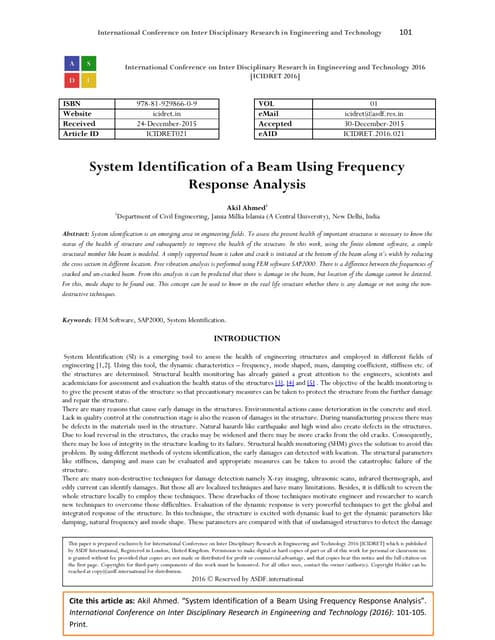 Obtaining Modal Parameters In Steel Model Bridge By System Identification Using Artificial