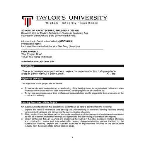 Ici final project brief | PDF