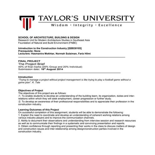 Iciproject brief assignment | DOC