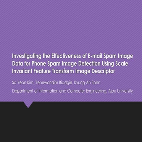 Investigating the Effectiveness of E-mail Spam Image Data for Phone ...