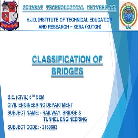 Classification of Bridge | PPTX