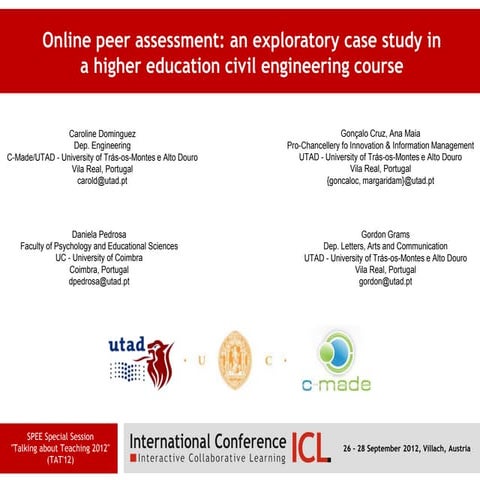 Online peer assessment: an exploratory case study in a higher education civil engineering course ...