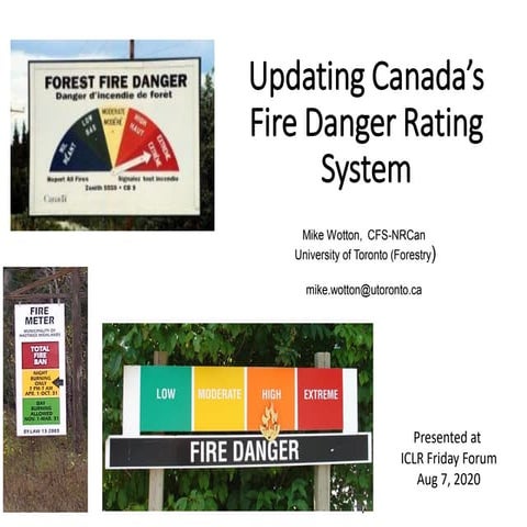 Friday Forum: Updating Canada’s Fire Danger Rating System (August 7 ...