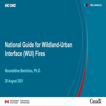 ICLR Friday Forum: Part 1 - Canada’s National Guide for WUI Fires ...