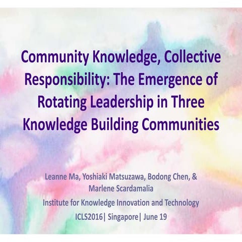 ICLS 2016 | Community Knowledge, Collective Responsibility: The ...