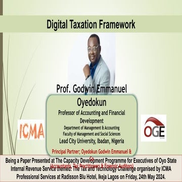 Digital Taxation Framework Prof Oyedokun Pptx