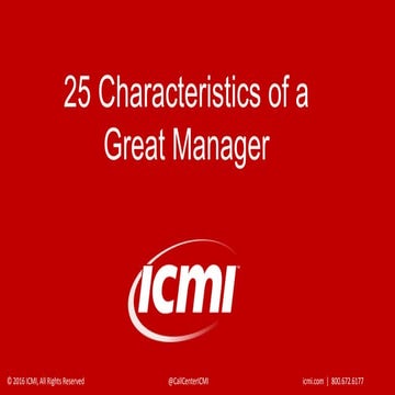 25 Characteristics of a Great Manager | PPTX