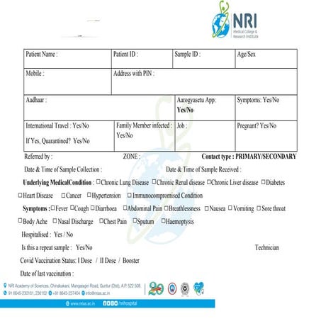 ICMR mandated details collected from patients.pdf