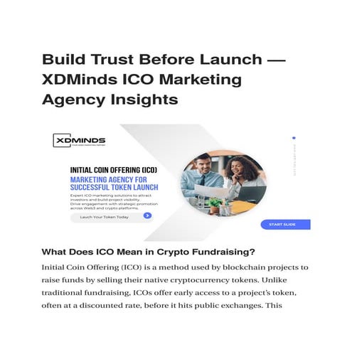 Build Trust Before Launch — XDMinds ICO Marketing Agency Insights | PDF