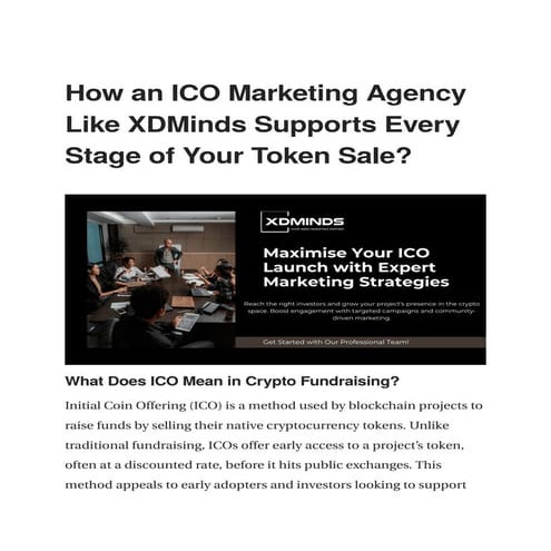 How an ICO Marketing Agency Like XDMinds Supports Every Stage of Your ...