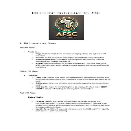 Updated "ICO and Coin Distribution for AFSC" | PDF