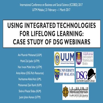 ICOBSS 2017 [DSG Webinars] | PPT