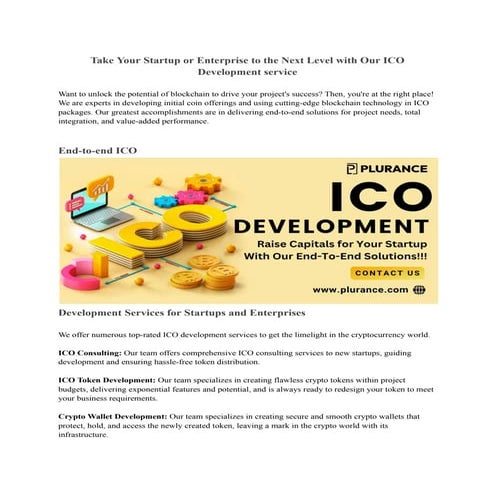 Take Your Startup or Enterprise to the Next Level with Our ICO ...