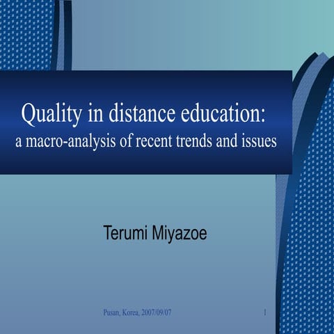 Quality in Distance Education | PPT