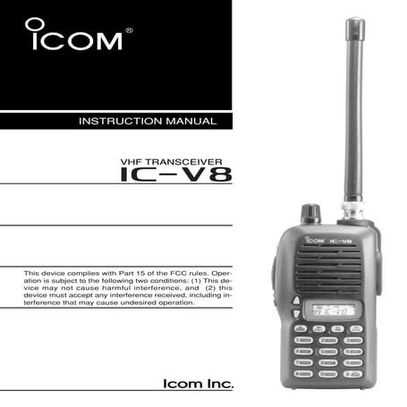 Icom ic v8-manual | PPT