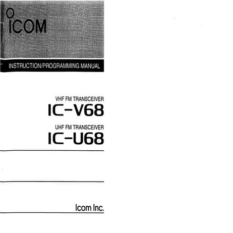 Icom v68 manual | PDF