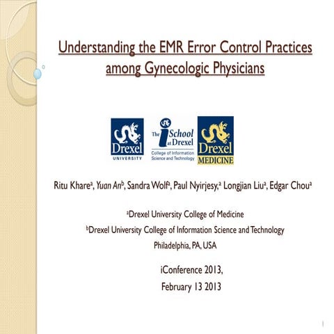 Understanding EMR Error Control Practices Among Gynecologic Physicians ...
