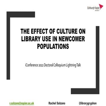 iConference 2022 doctoral colloquium presentation | PPT