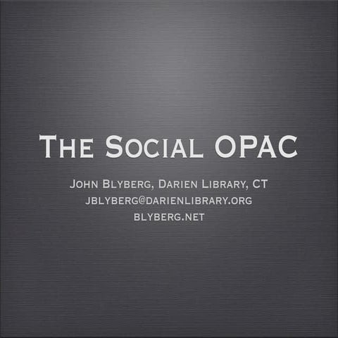 SOPAC: The Social OPAC | PDF