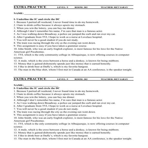 IC or DC Exercises | PDF