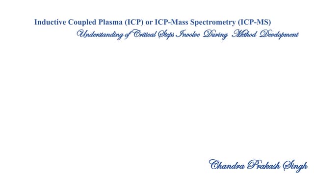 Icpms basics and instrumentation | PPTX