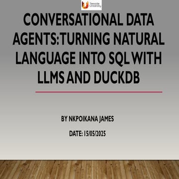building conversational data agents: turning natural language to sql | PPTX