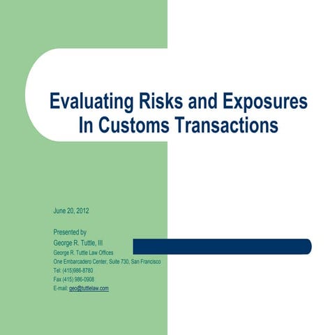 Evaluating Customs Risks | PPT