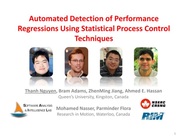 Automated Detection Of Performance Regressions Using Statistical Process Control Techniques Ppt 2250