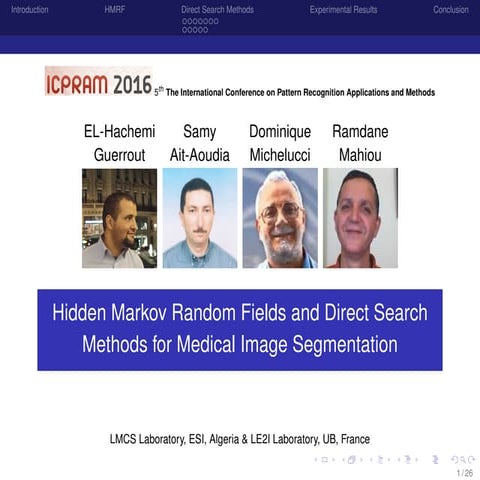 Hidden Markov Random Fields and Direct Search Methods for Medical Image Segmentation | PDF