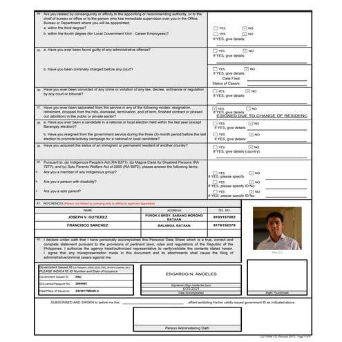 Csc Form 212 Page 4 Pdf